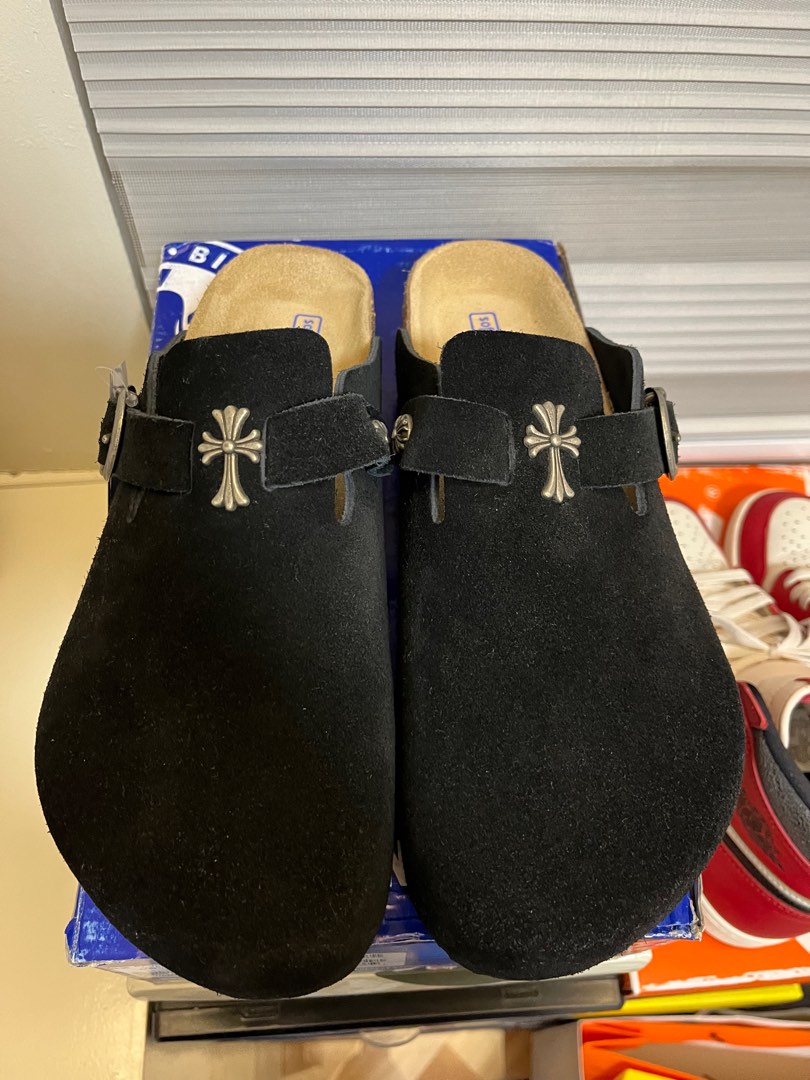 Birks Boston Clogs Chrome Hearts, Men's Fashion, Footwear, Slippers ...