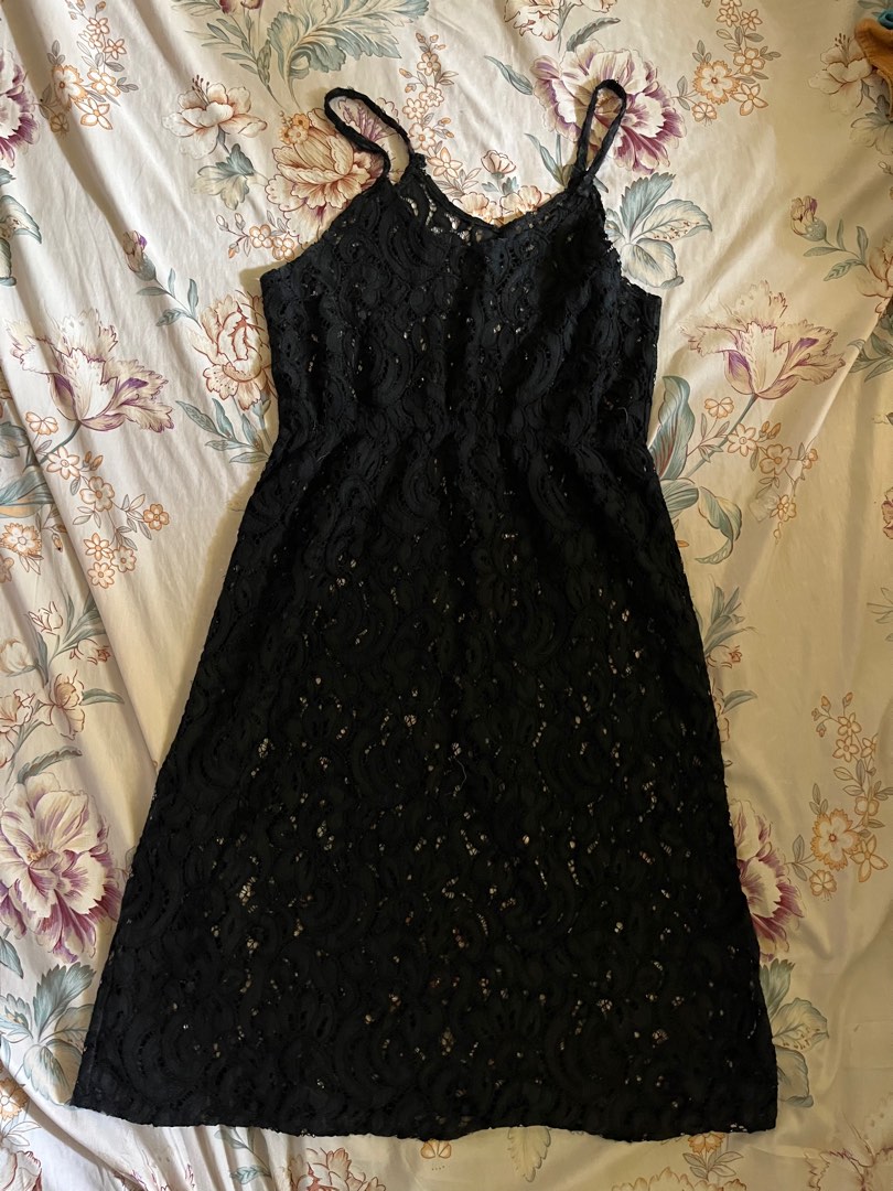 Black Lace Dress (not Zara), Women's Fashion, Dresses & Sets, Dresses ...