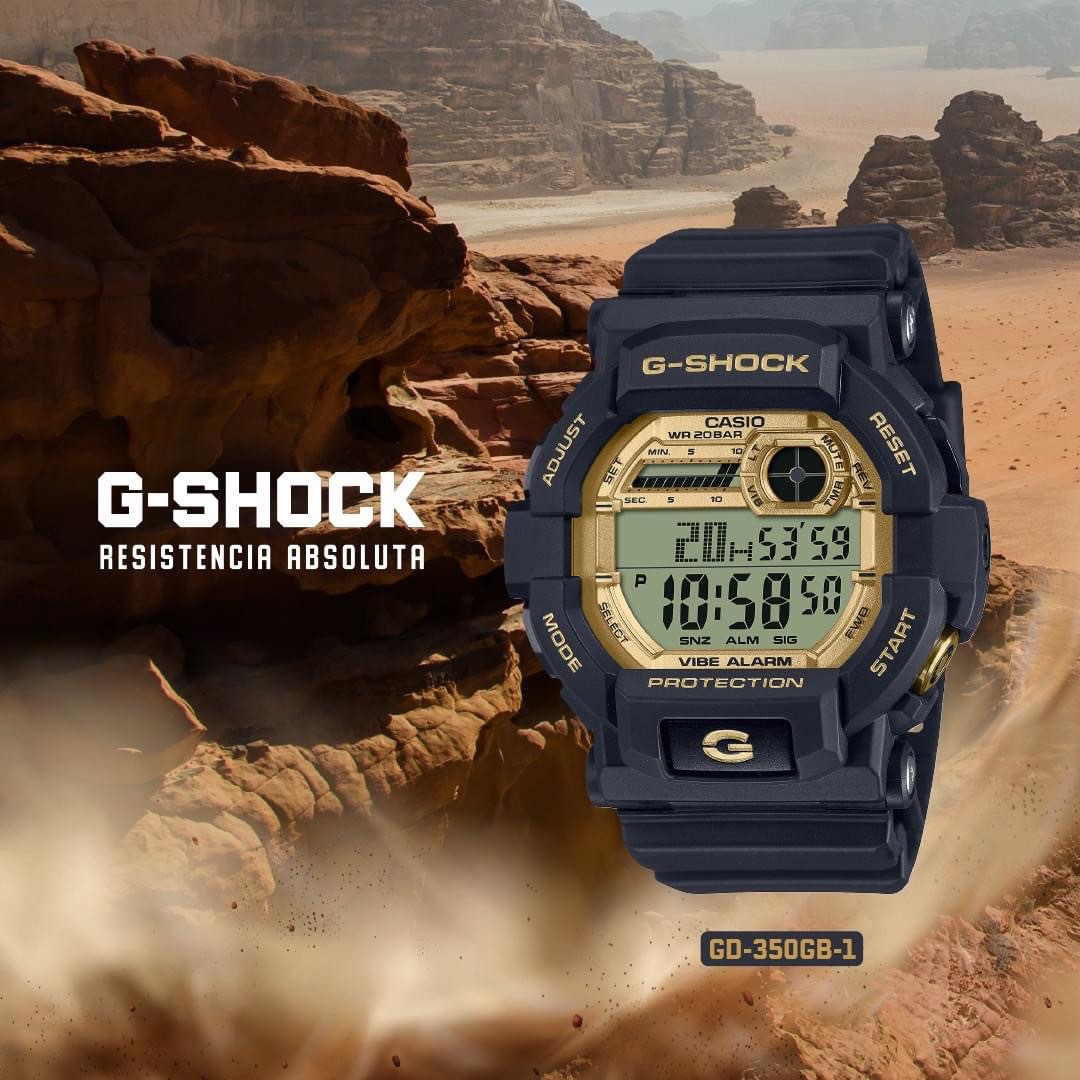 [BNIB] [AUTHENTIC] Casio G-Shock GD-350GB Black Gold Digital Sports Watch, Men's Fashion ...