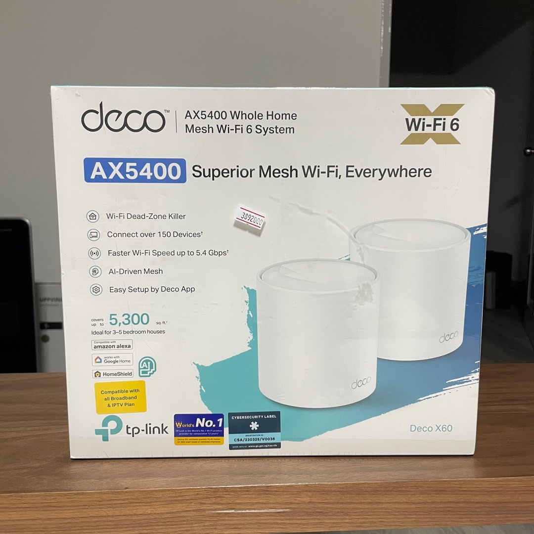 [BNIB] TP-Link Deco X60 AX5400 Mesh Wi-Fi 6 Router (2-Pack), Computers ...
