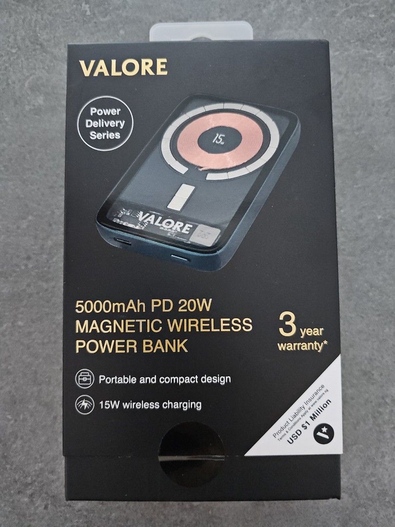 BNIB Valore 5000mAh PD 20W Magnetic Wireless Power Bank, Mobile Phones ...