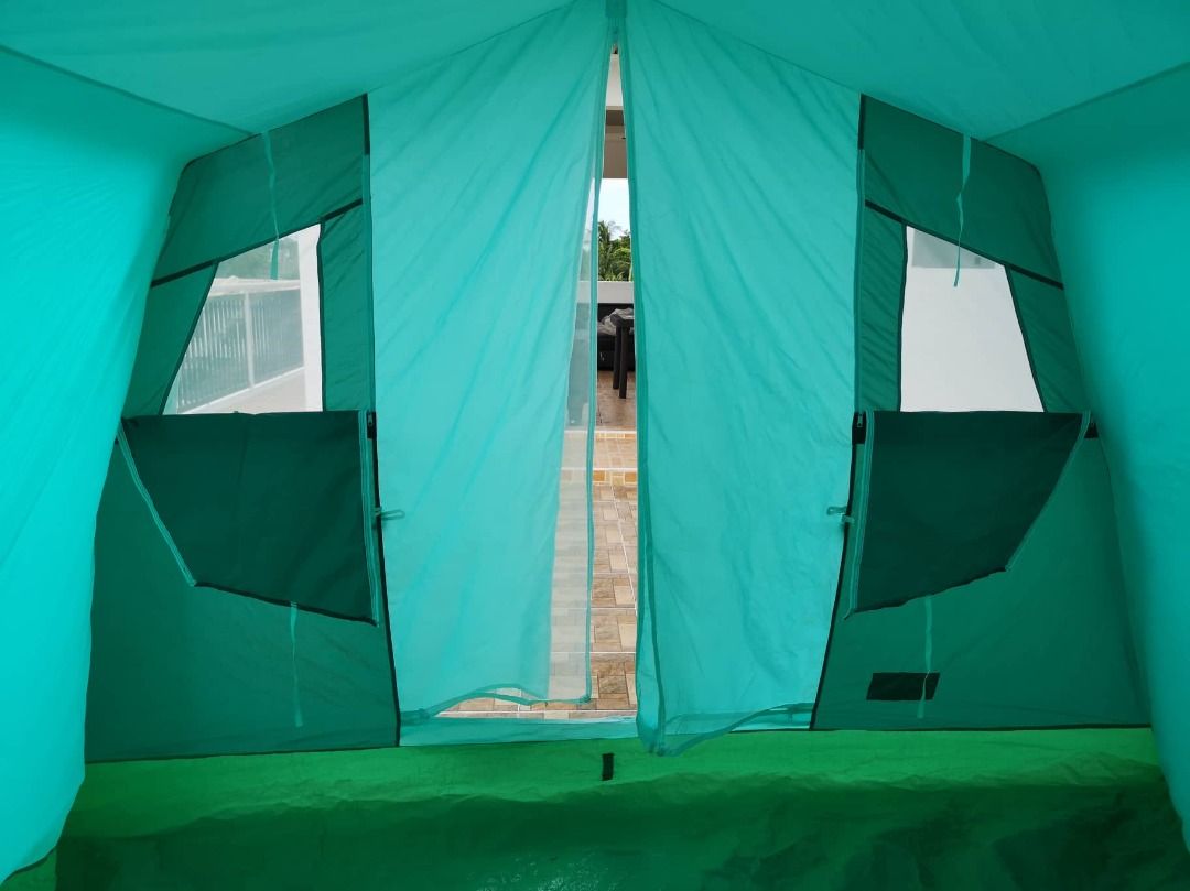 Bundok Green Camping Tent, Sports Equipment, Hiking & Camping on Carousell