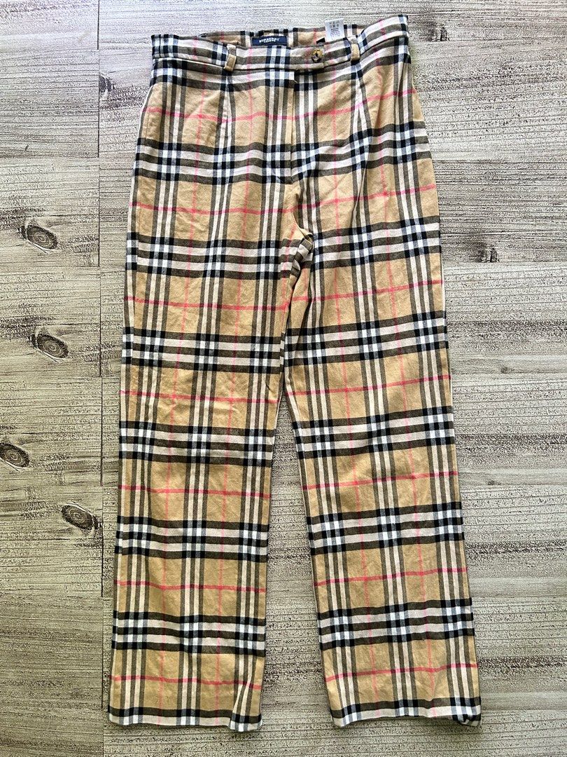 BURBERRY Plaid Pants, Women's Fashion, Bottoms, Other Bottoms on Carousell