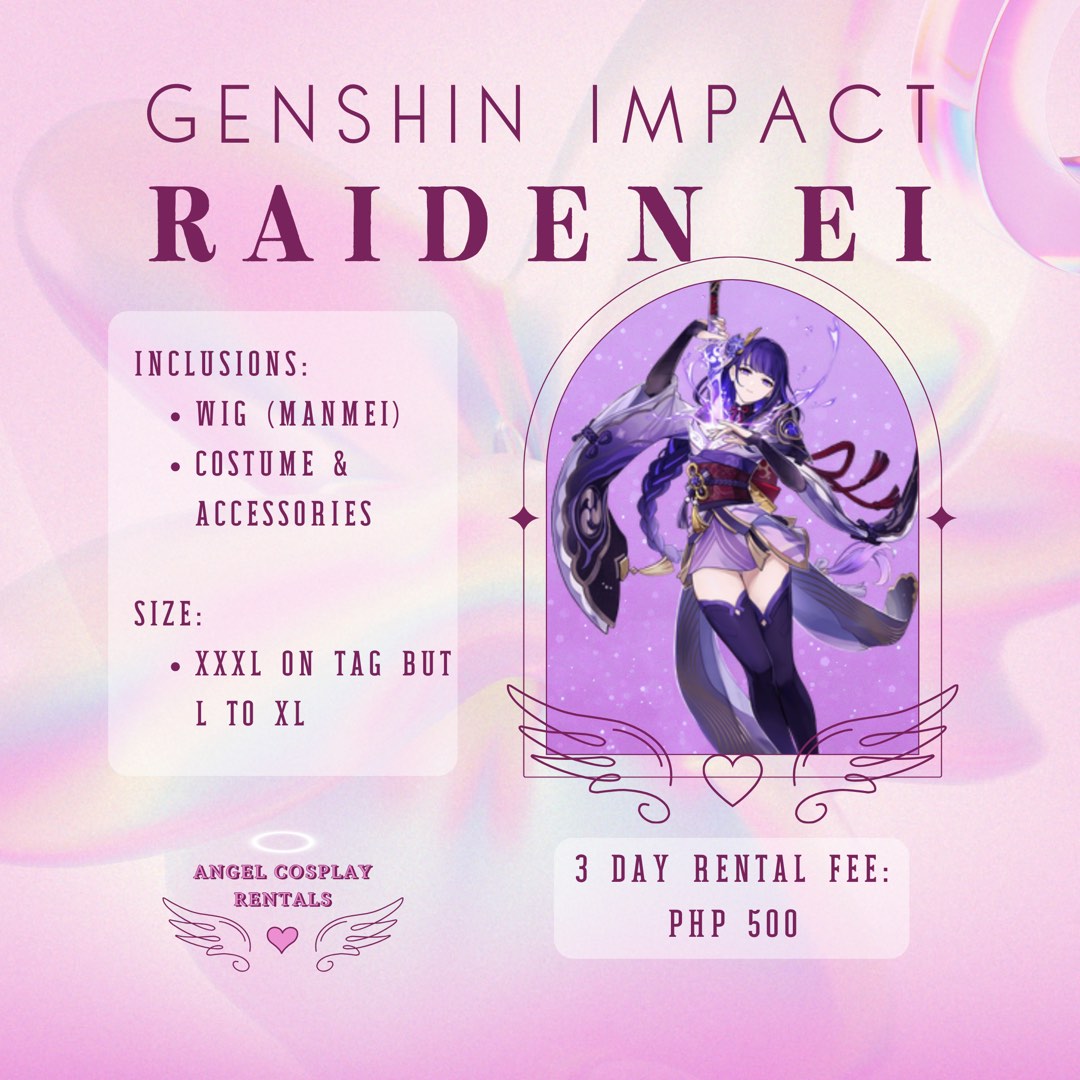 COSPLAY FOR RENT: Raiden Shogun (Genshin Impact), Women's Fashion ...