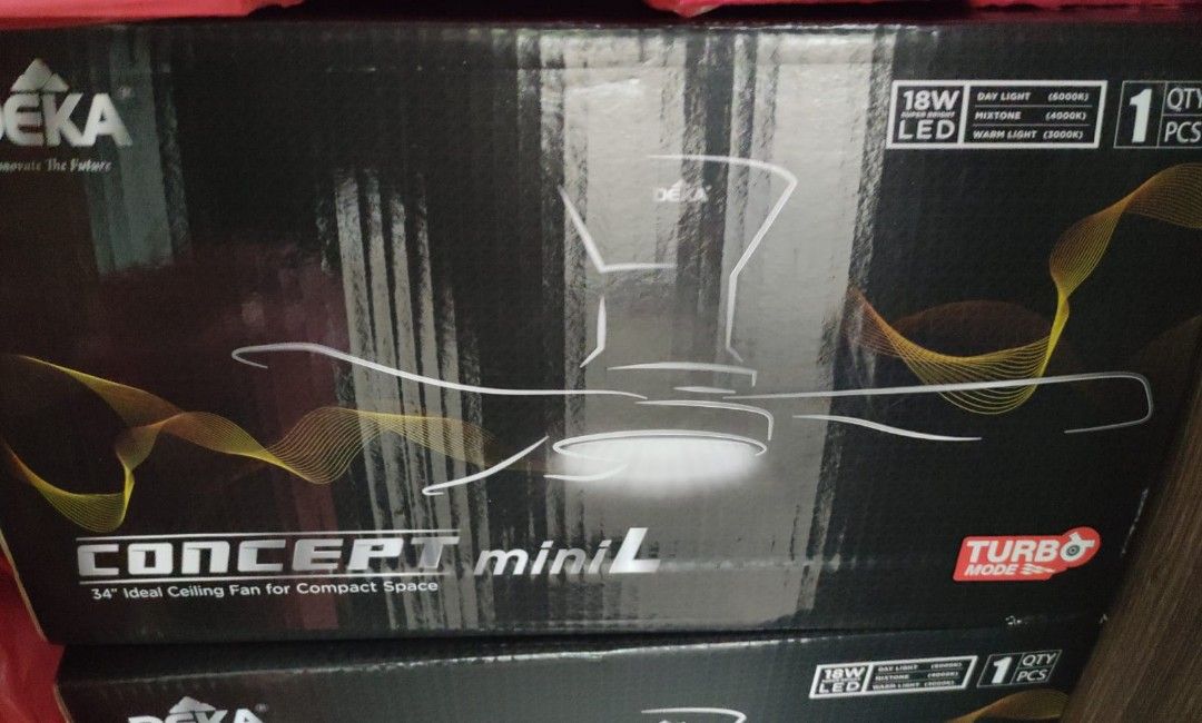 Deka mini concept LED 34" fan, Furniture & Home Living, Lighting & Fans ...