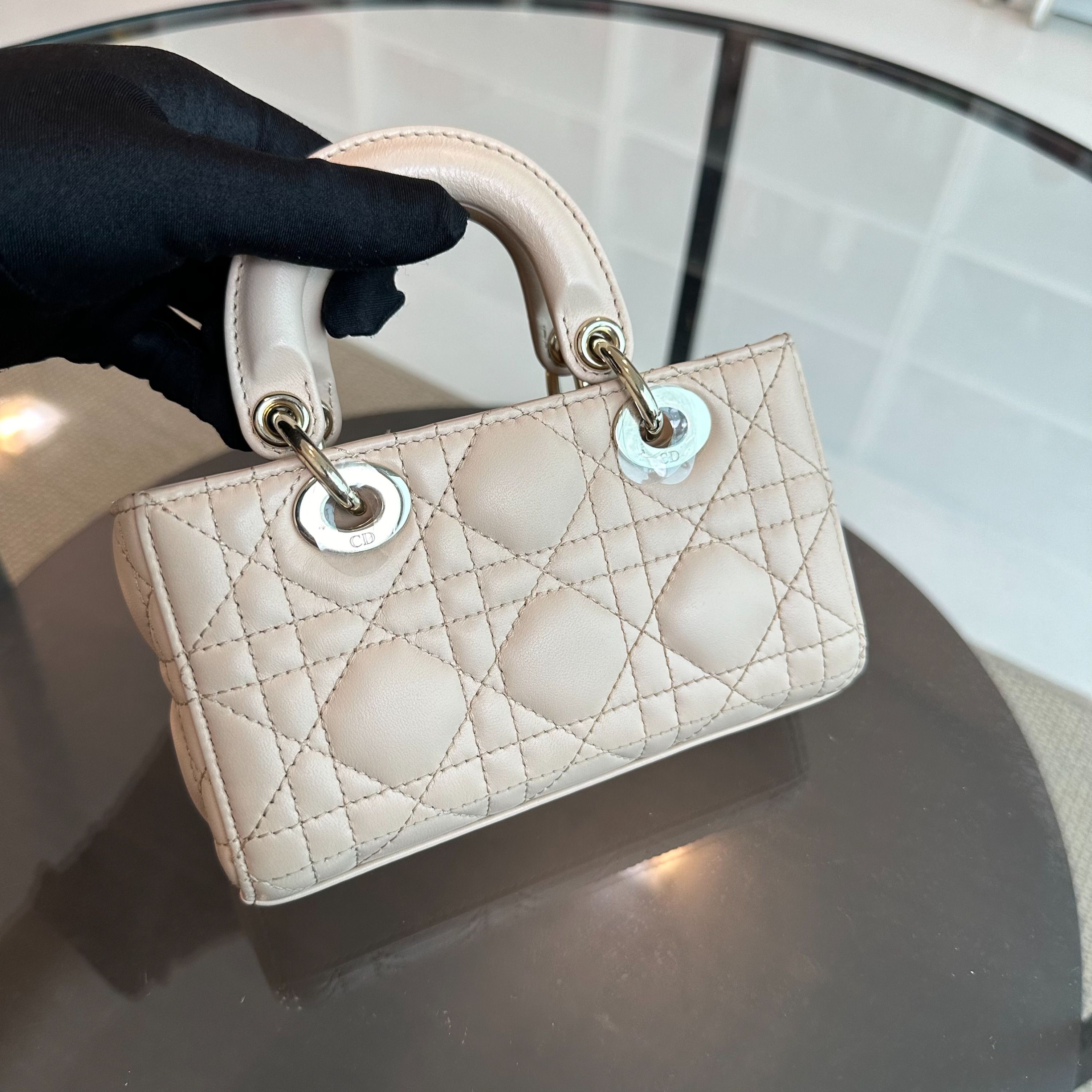Dior D-Joy Mini Beige Lambskin GHW D Joy, Luxury, Bags & Wallets on ...