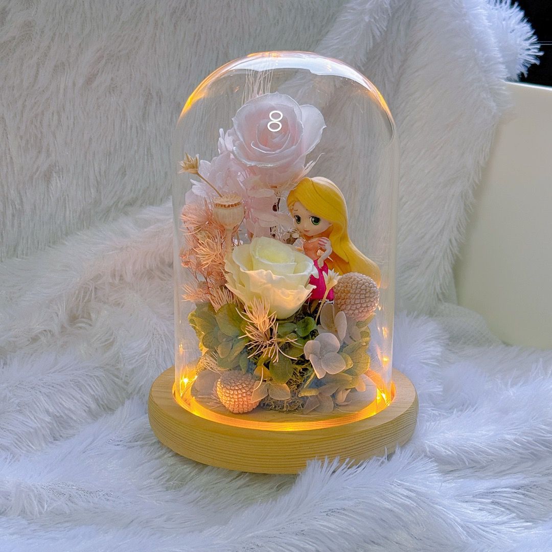 Disney Rapunzel Preserved Flower Glass Dome Gift Birthday, Hobbies ...
