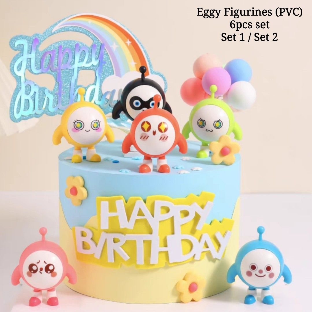 Eggy Figurines Cake Topper, Furniture & Home Living, Kitchenware ...