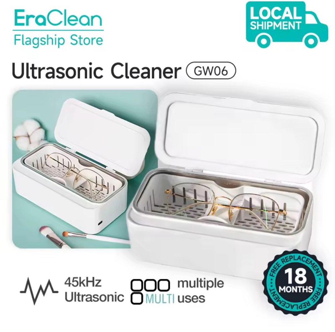 EraClean GW06 Ultrasonic Cleaner 45000Hz Jewelry Glasses Watch Dental ...