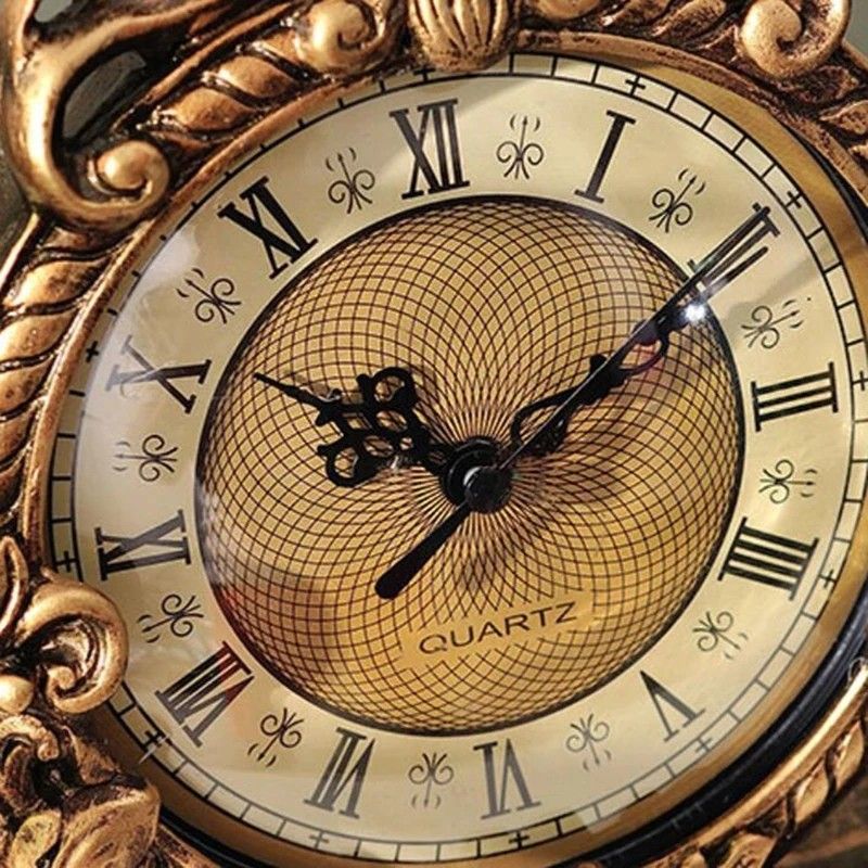 European Style Retro Clock Desk & Table Analog Clock Battery Operated ...