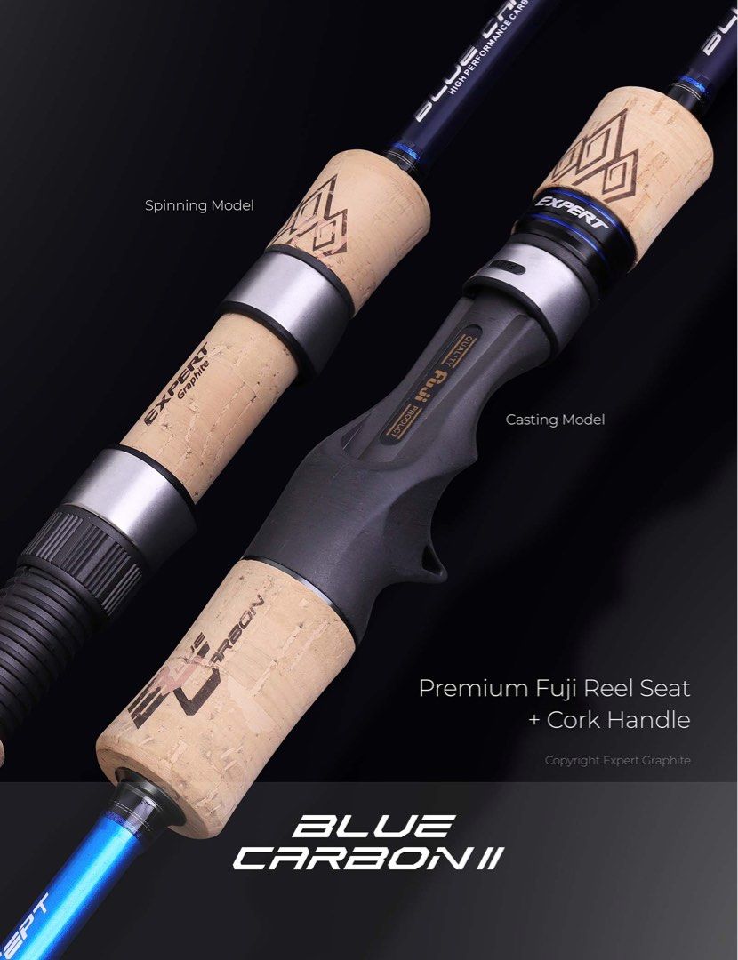 Expert Graphite Blue Carbon 2 Spinning Rod, Sports Equipment, Fishing ...