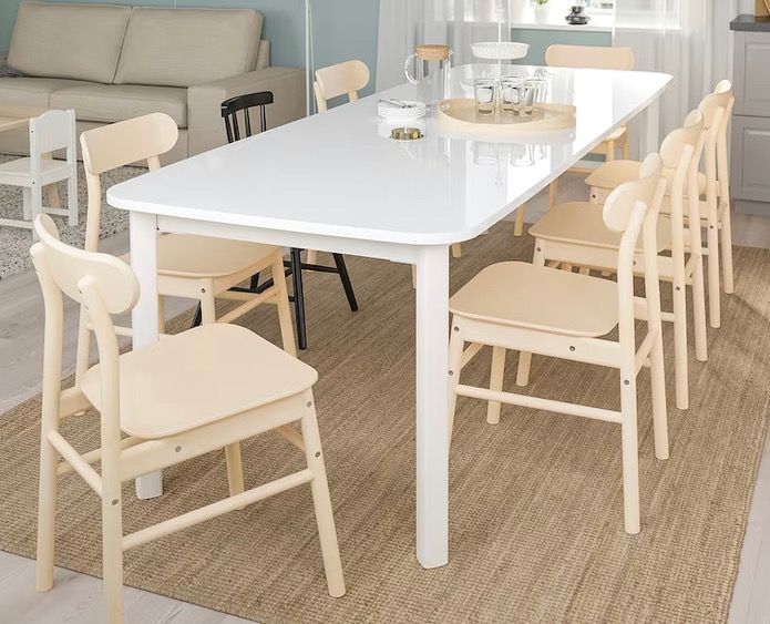 Extendable IKEA Strandtorp White Table, Furniture & Home Living ...