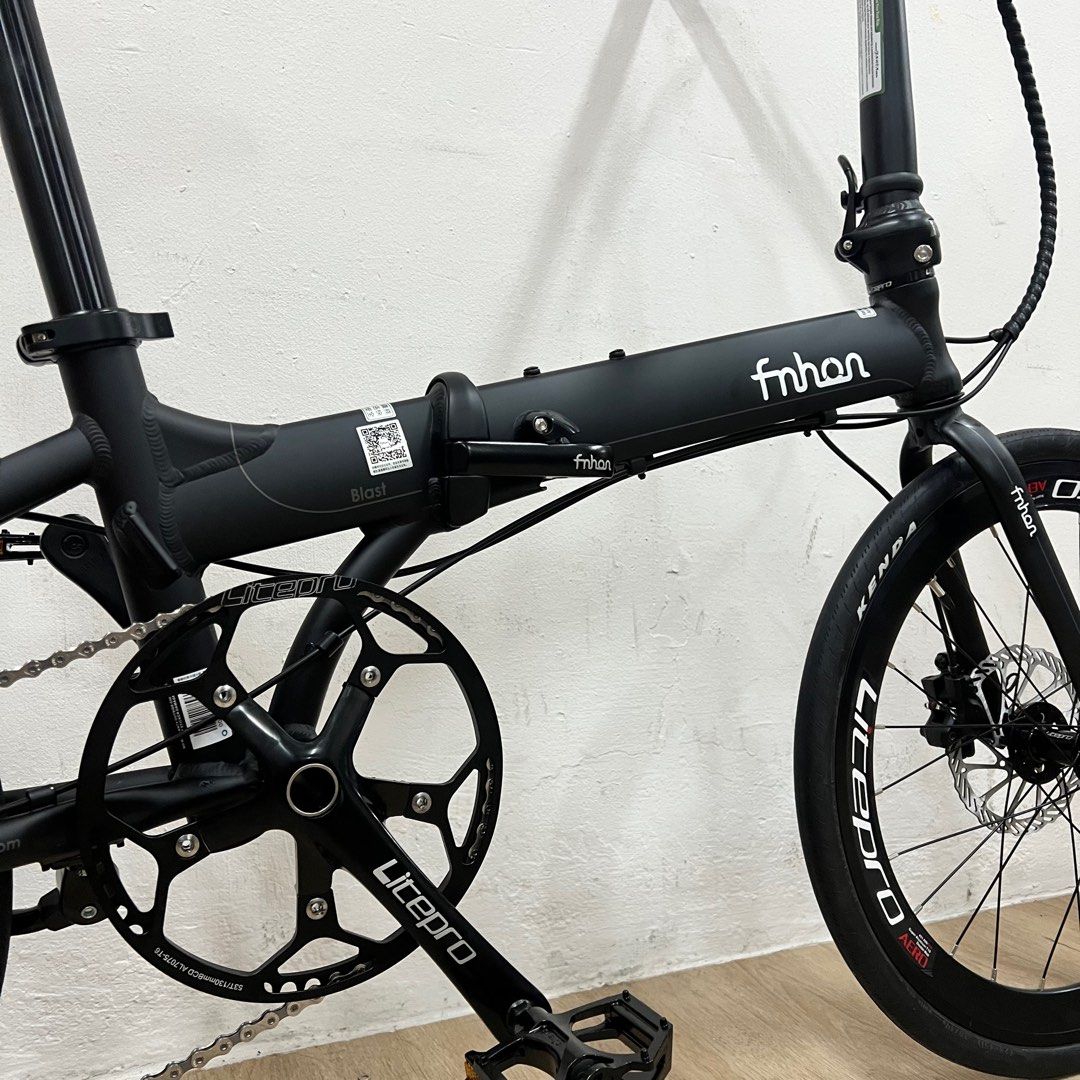 Fnhon blast foldable bike folding bicycle black shimano litepro, Sports ...