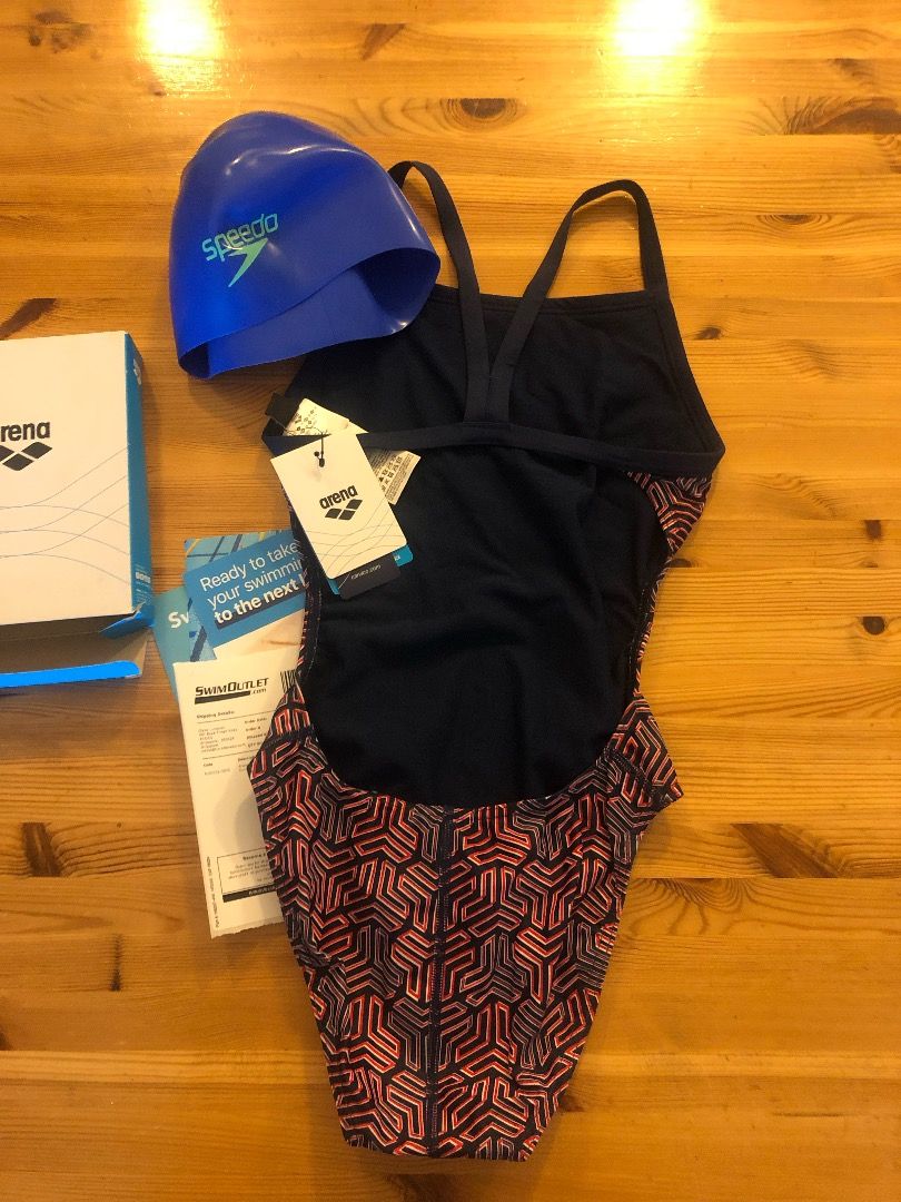Girls' Arena Swimsuit and "Fastskin" Speedo Cap, Sports Equipment ...