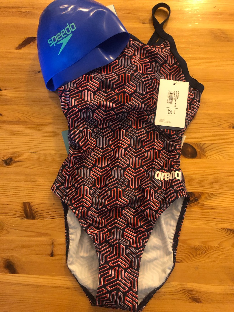 Girls' Arena Swimsuit and "Fastskin" Speedo Cap, Sports Equipment ...