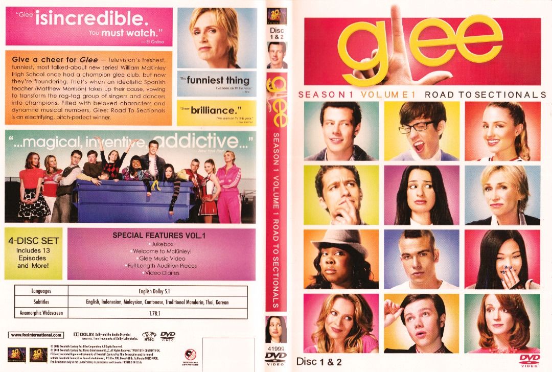 GLEE Complete Season 1 Vol. 1 DVD Box Set, Hobbies & Toys, Music ...