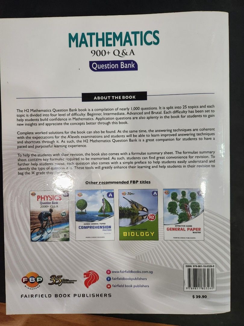H2 Math Question Bank, Hobbies & Toys, Books & Magazines, Assessment ...