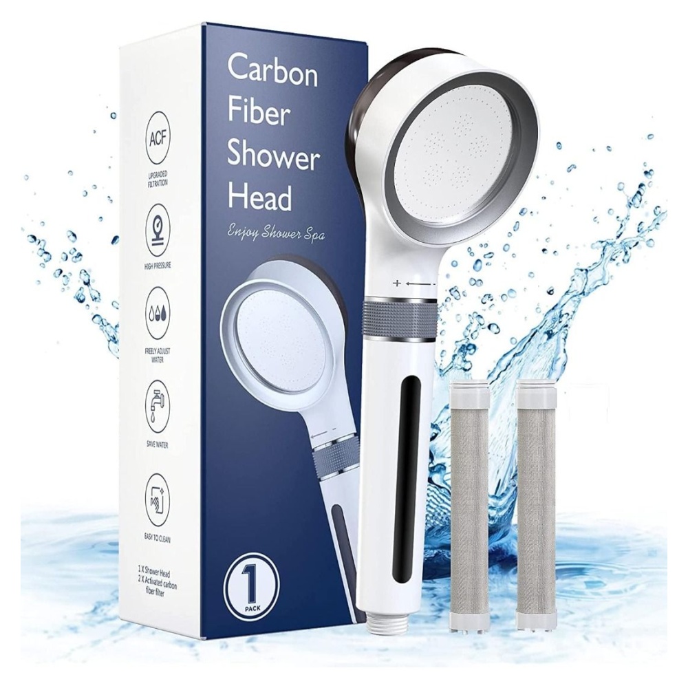 High Pressure Shower Head with Handheld, Luxear Carbon Fiber Filtered ...