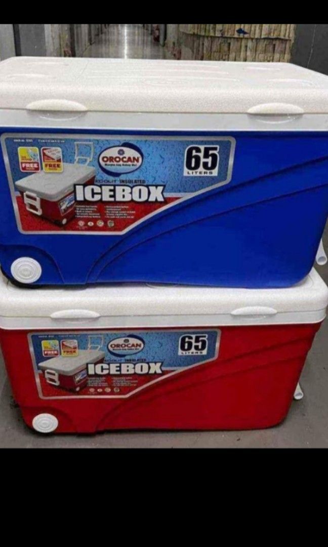 Ice box cooler 65 liters with wheels, Furniture & Home Living, Home ...