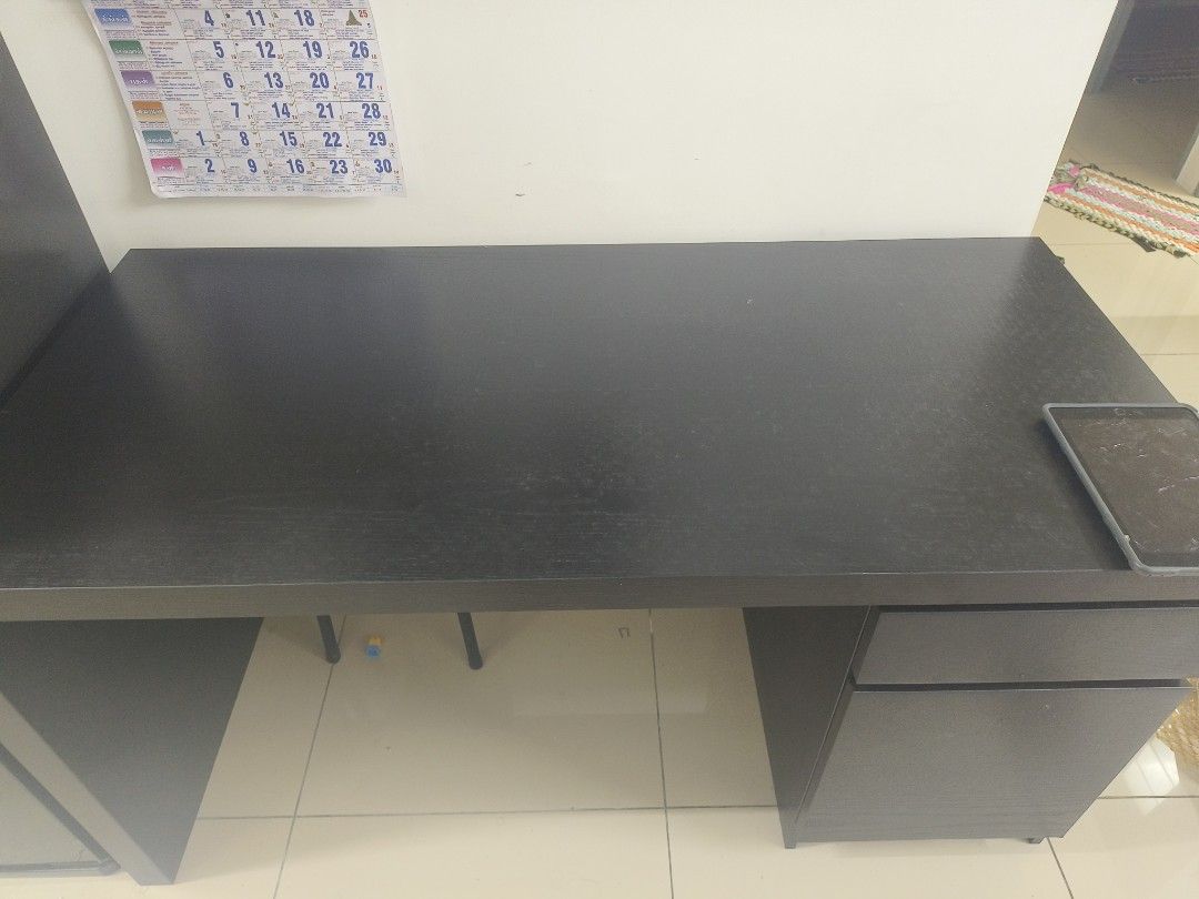 Ikea Malm Desk Black-Brown, Furniture & Home Living, Furniture, Tables ...