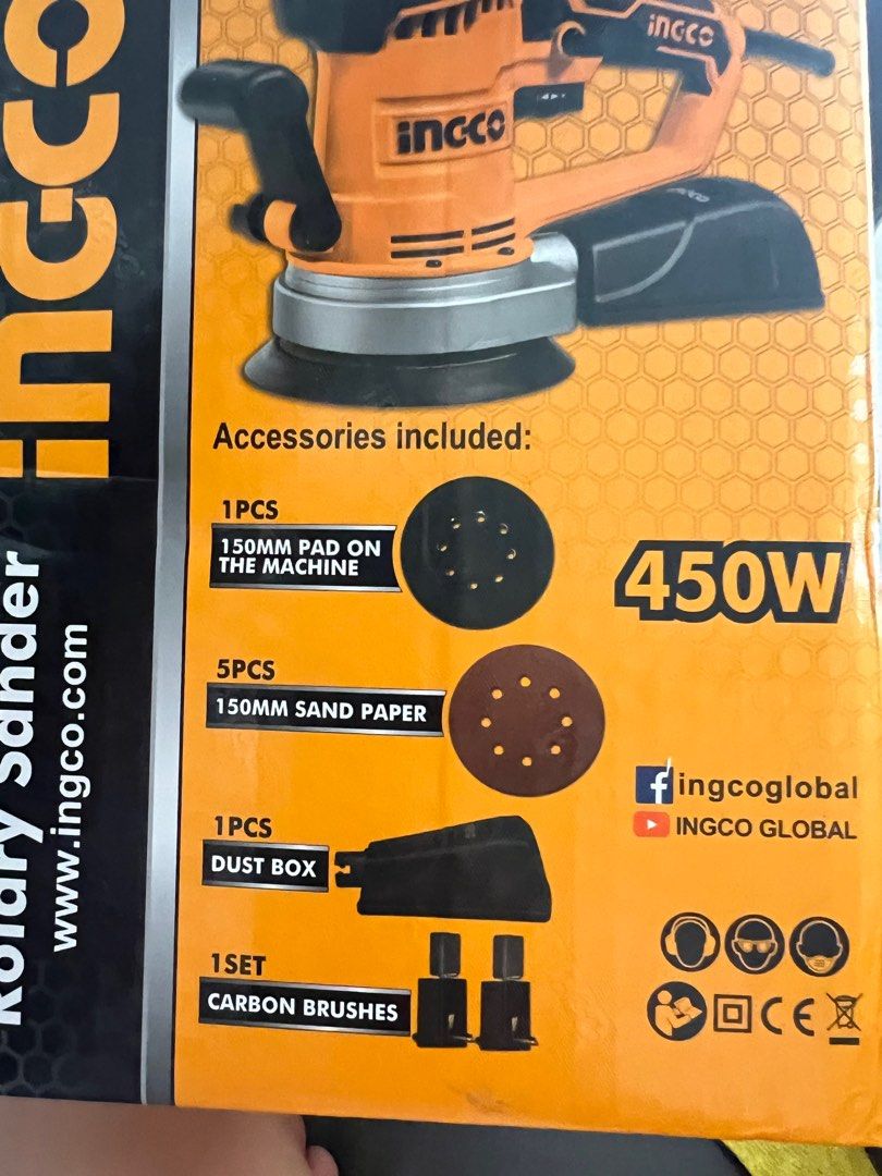 Ingco Rotary Sander 450W, Commercial & Industrial, Construction ...