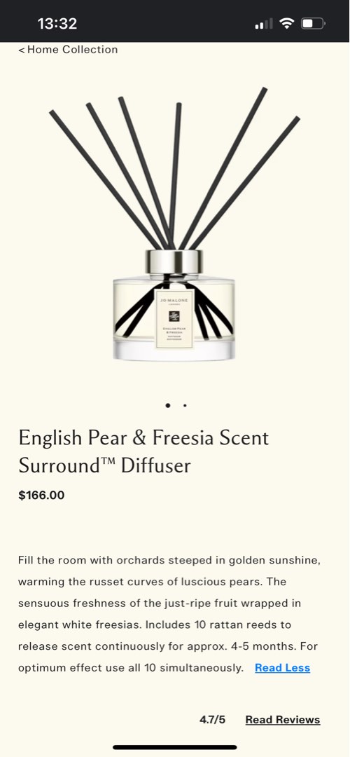 Jo Malone home fragrance: scent surround diffuser and candle, Furniture ...