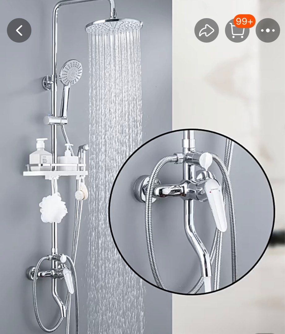 Jomoo 4 in 1 mixer rain shower set, Furniture & Home Living, Bathroom ...