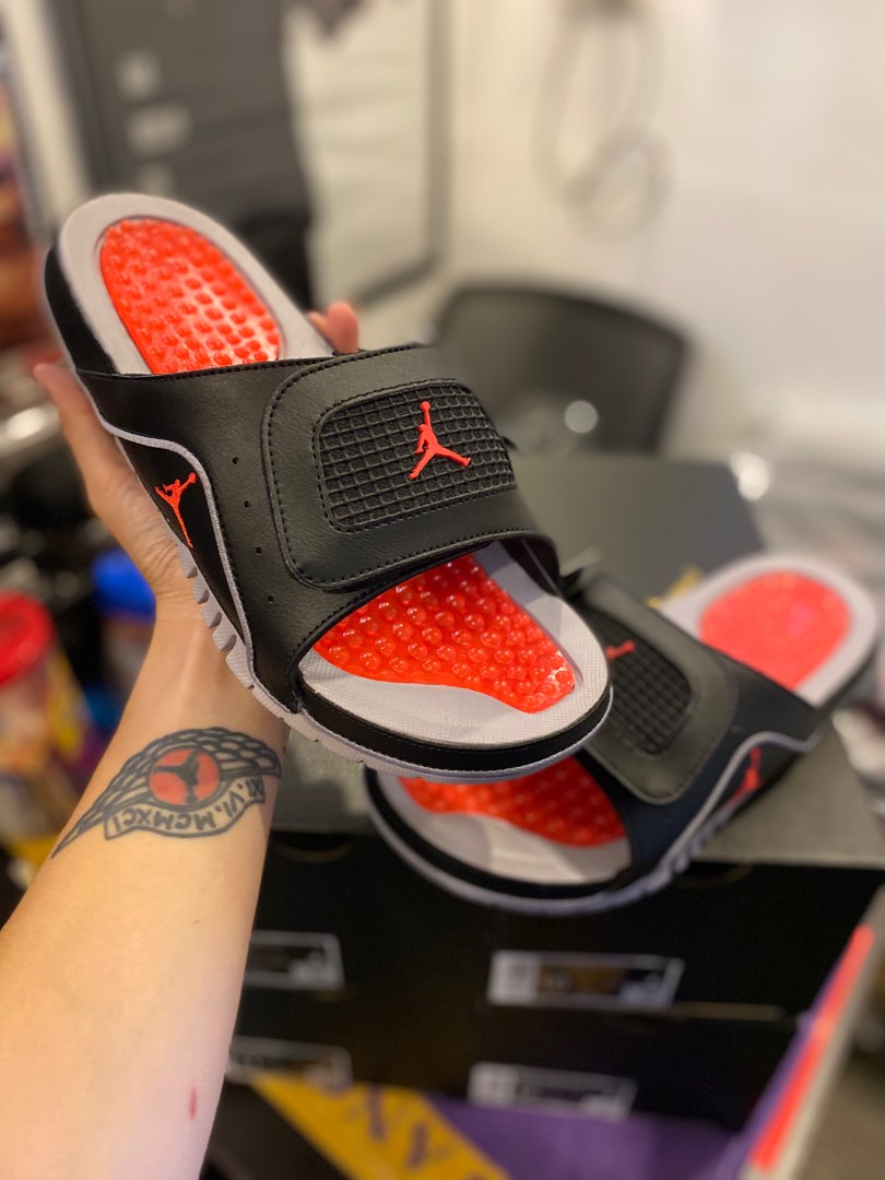 Jordan hydro4 retro breds slides sz: 9 10 11 12 mens, Men's Fashion ...