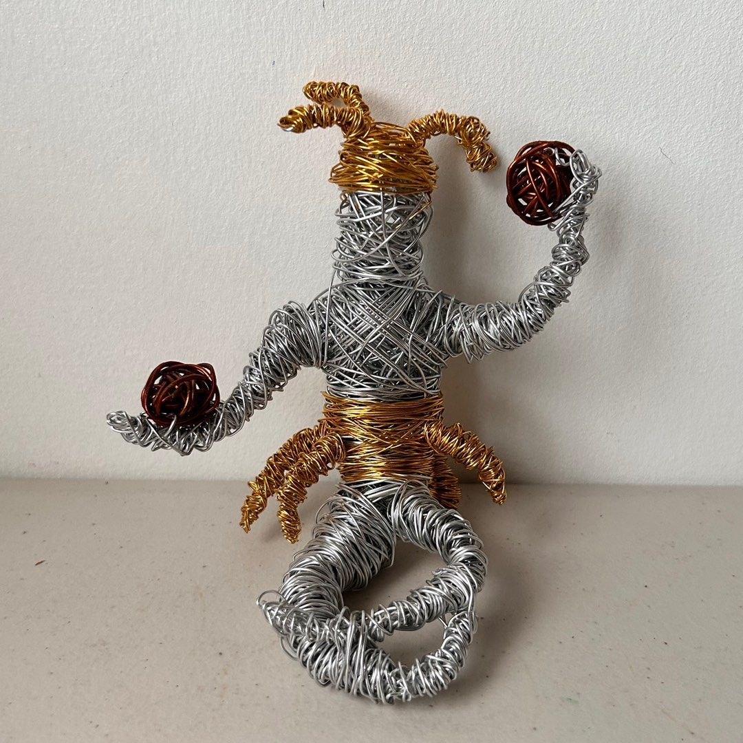 Juggling Man Sitting Wire Sculpture Home Decor Handmade DIY Table ...