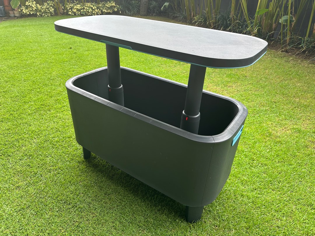 Keter cooler bar and table, Furniture & Home Living, Outdoor Furniture ...