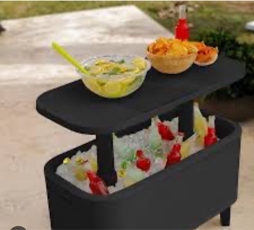Keter cooler bar and table, Furniture & Home Living, Outdoor Furniture ...