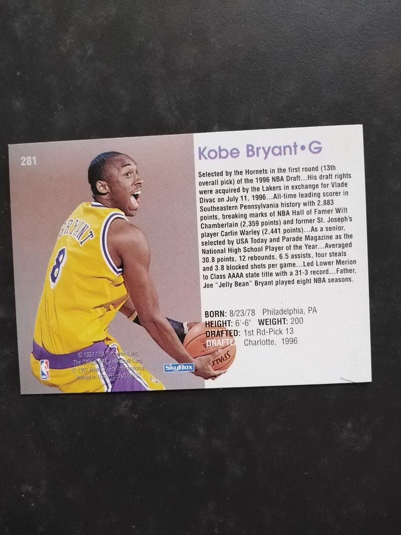 Kobe Bryant NBA Rookie Card, Hobbies & Toys, Memorabilia & Collectibles ...