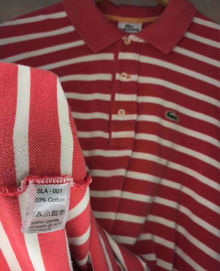 Lacoste Stripes Pink Polo Shirt, Men's Fashion, Tops & Sets, Tshirts ...