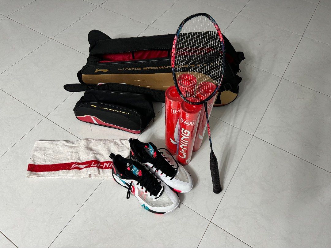Li Ning Racket Ax Force 90 (Tiger & Set), Sports Equipment, Sports ...