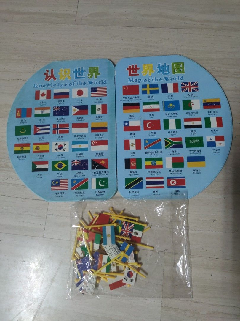 Map of the world flags, Hobbies & Toys, Toys & Games on Carousell
