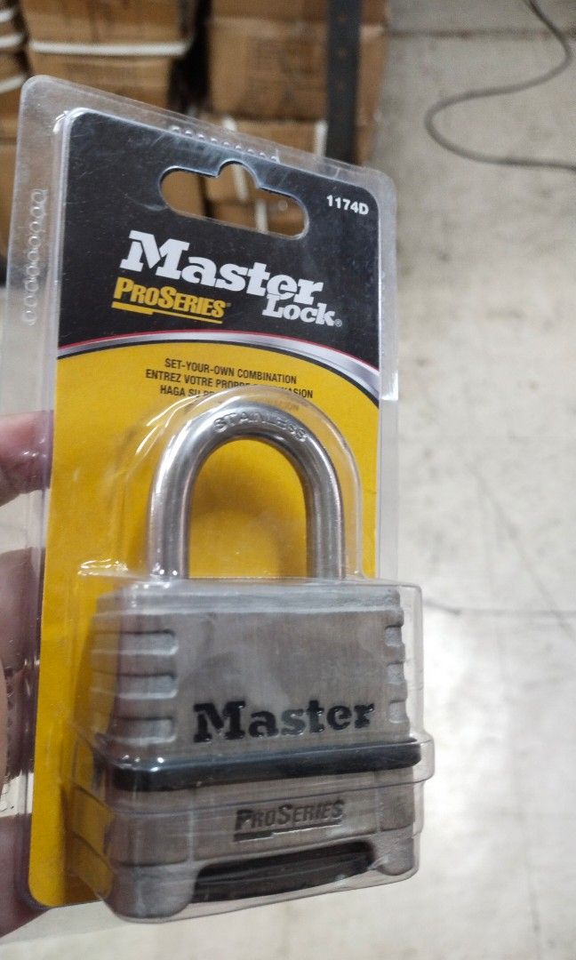 Master combination padlock resettable stainless 14 digits #1174d ...