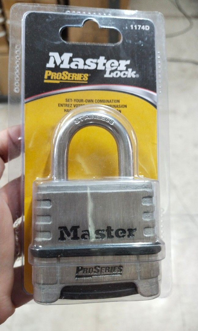 Master combination padlock resettable stainless 14 digits #1174d ...