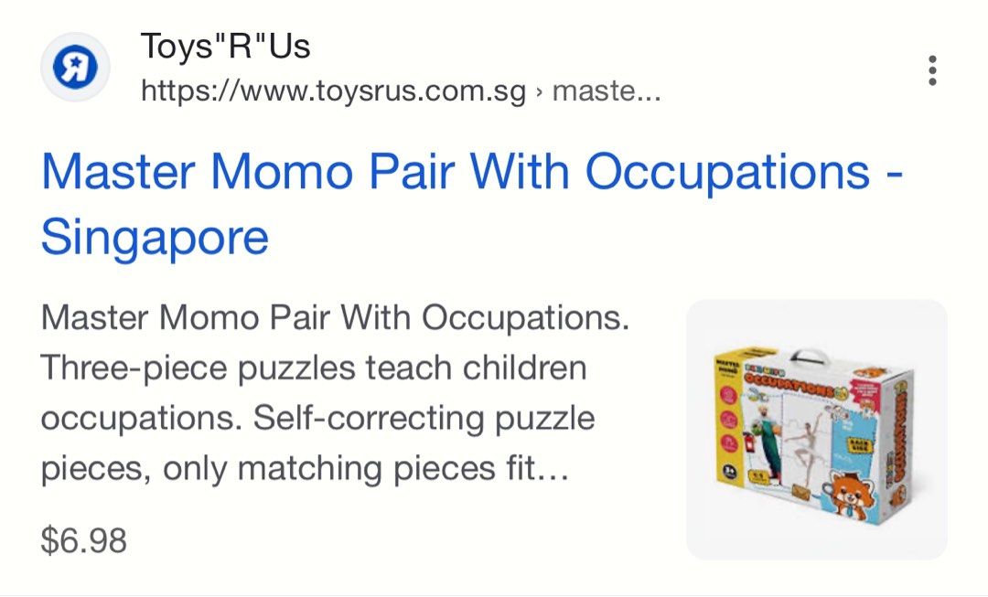 Master Momo Pair With Occupation Puzzle, Babies & Kids, Infant Playtime ...