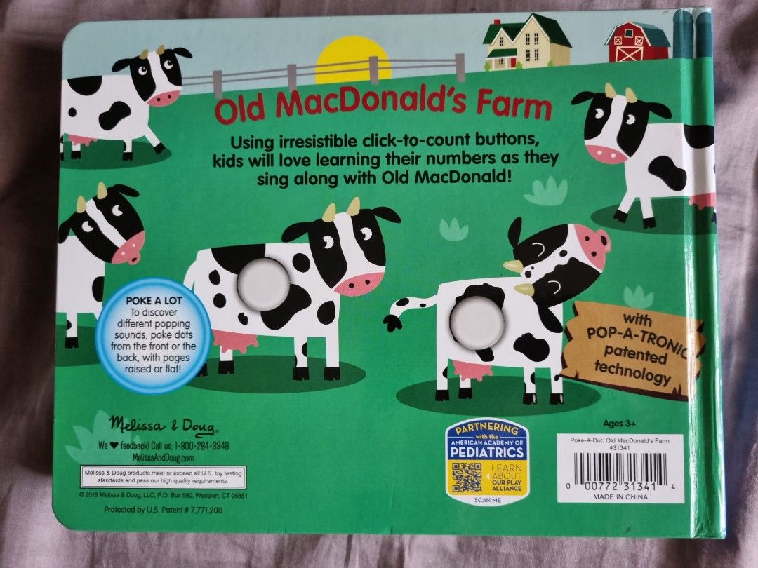 Melissa and doug Poke A Dot Board book Old Macdonald's Farm, Hobbies ...