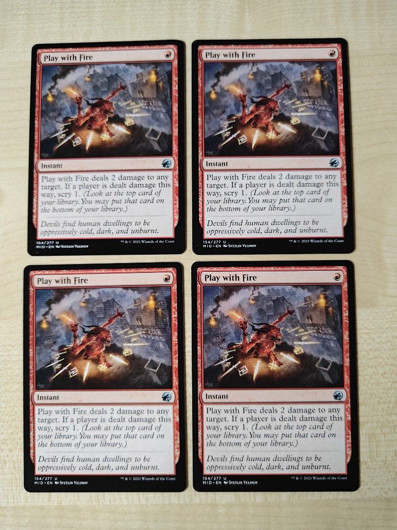 MTG Play with Fire NM x4, Hobbies & Toys, Toys & Games on Carousell