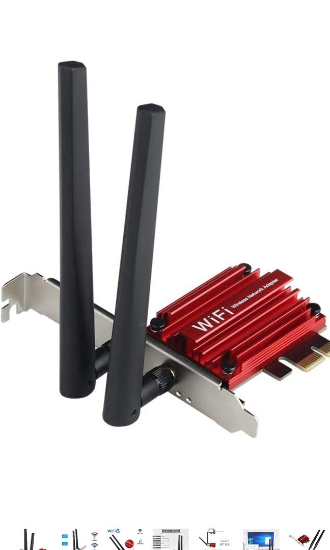 *New Box* WiFi 6 PCIe WiFi Adapter 1800Mbps 802.11AX/AC 5.8GHz/2.4GHz ...