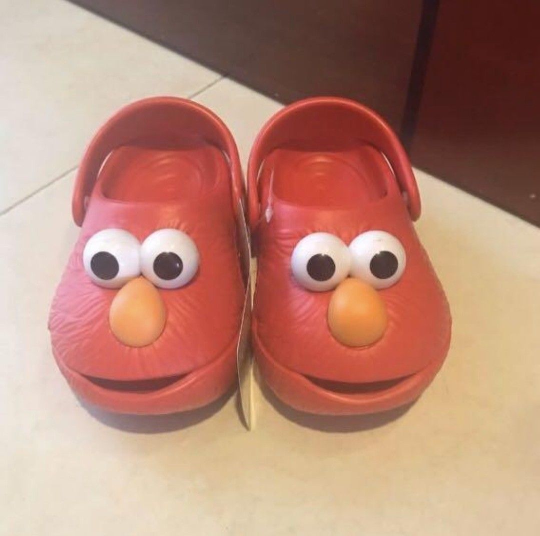 New* Sesame Street Elmo Sandals not Crocs shoes slippers, Babies & Kids ...