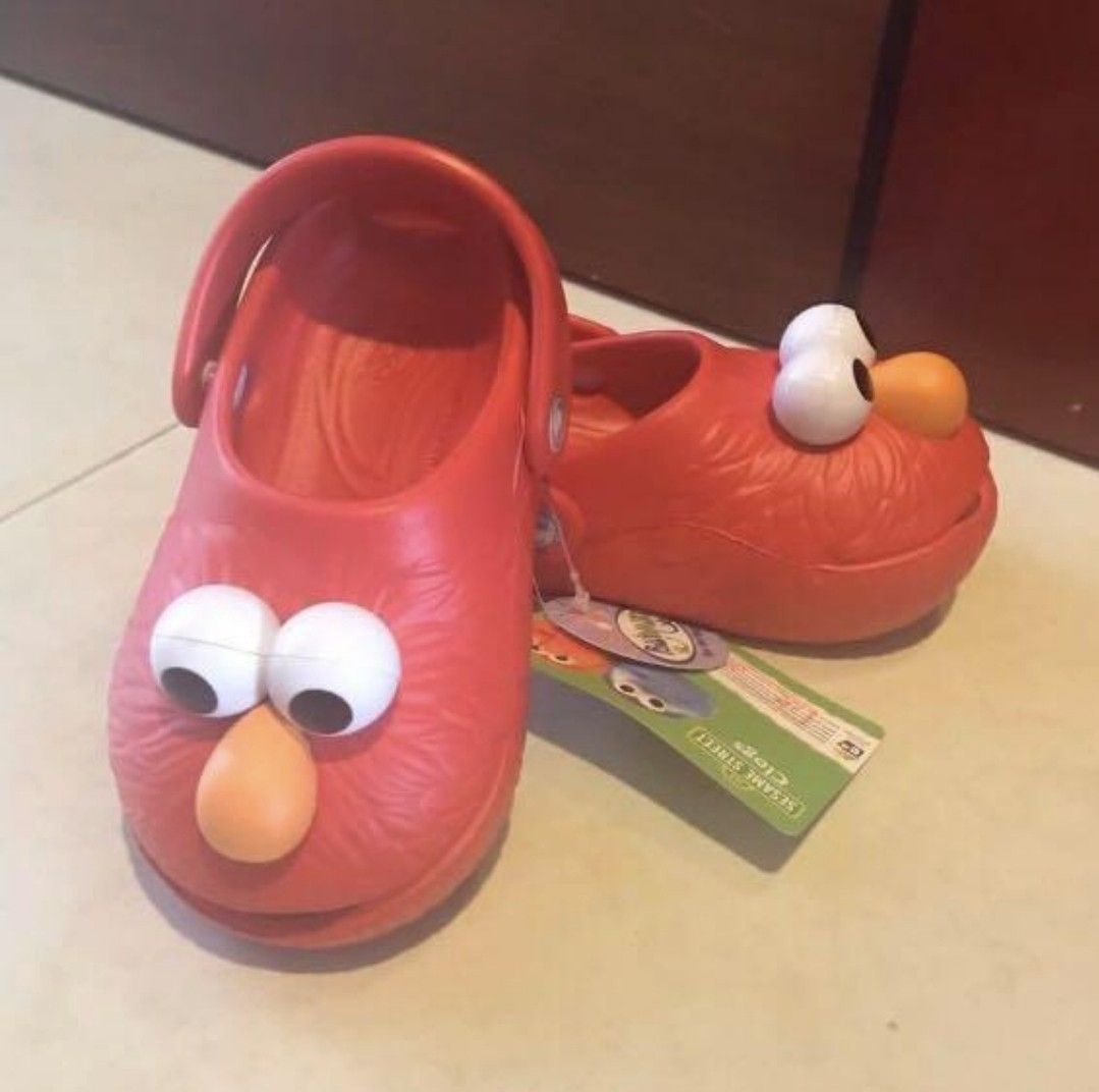 New* Sesame Street Elmo Sandals not Crocs shoes slippers, Babies & Kids ...