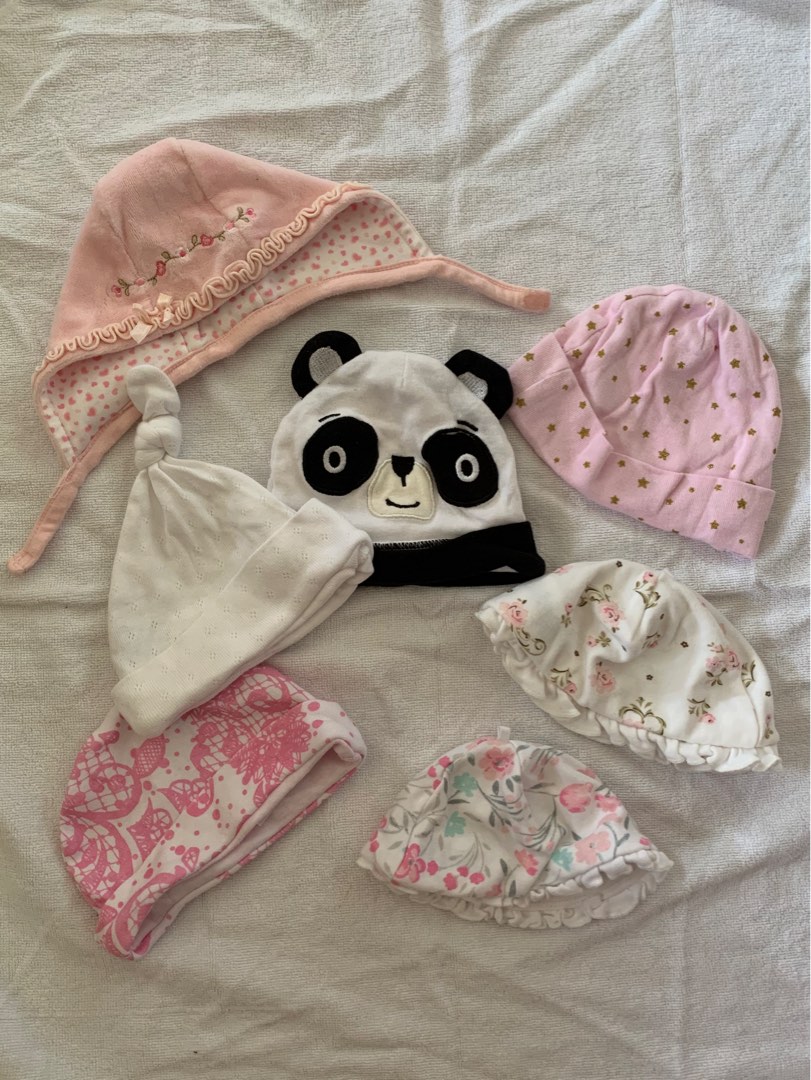 NEWBORN BABY HATS [TAKE ALL], Babies & Kids, Babies & Kids Fashion on ...