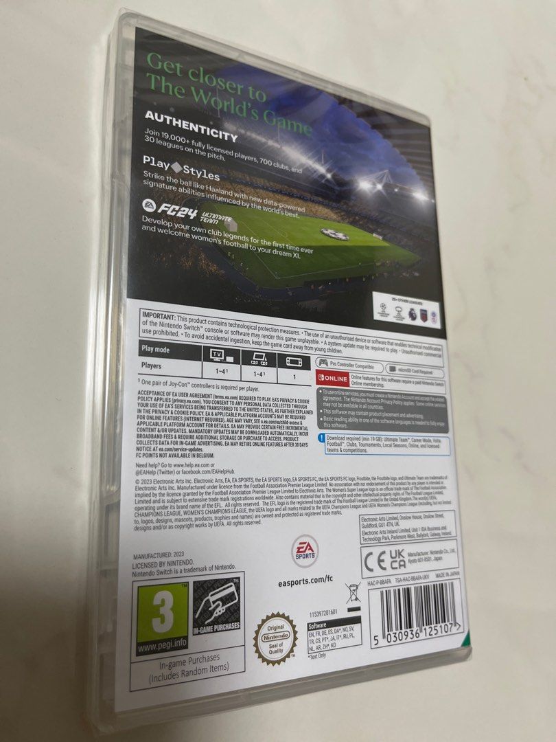 Nintendo Switch Game EA Sport FC 24 English cover, Video Gaming, Video ...