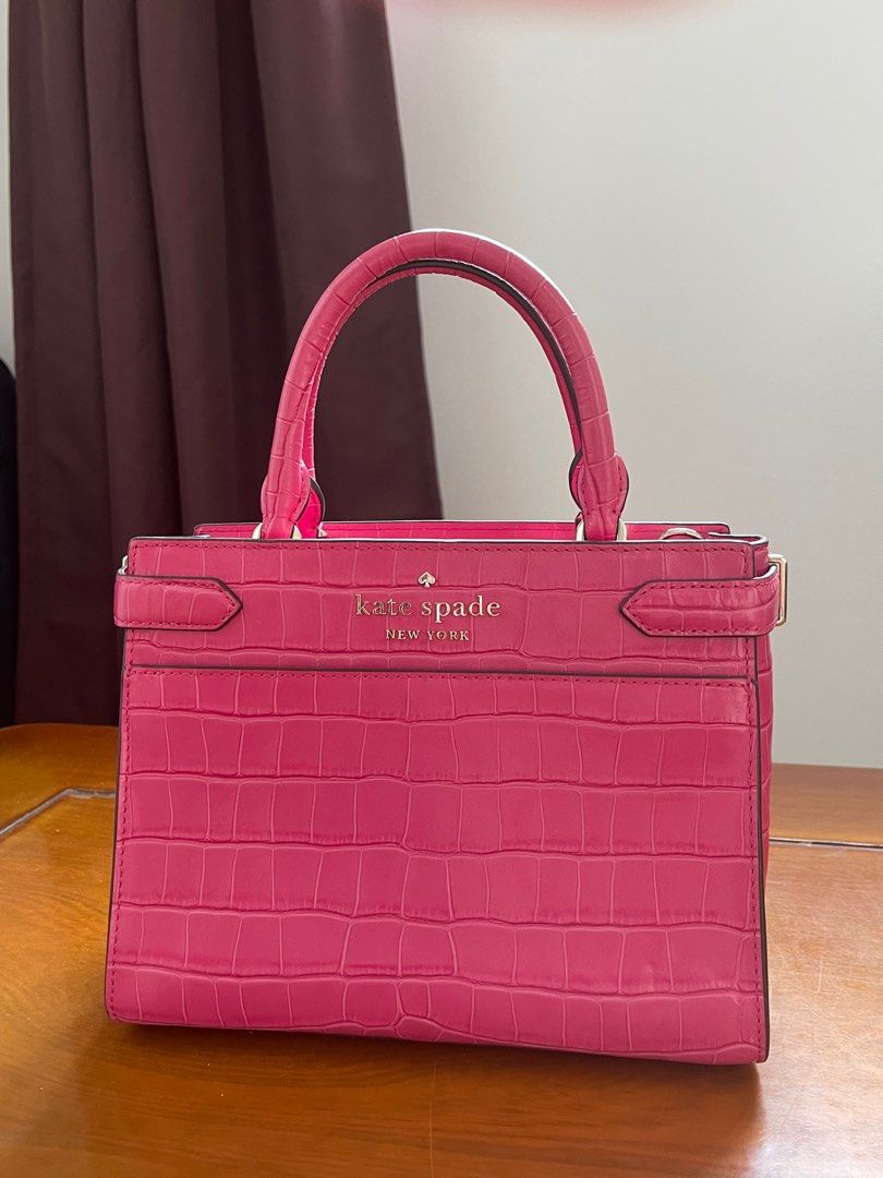 Original Kate Spade Staci Croc Satchel, Women's Fashion, Bags & Wallets ...