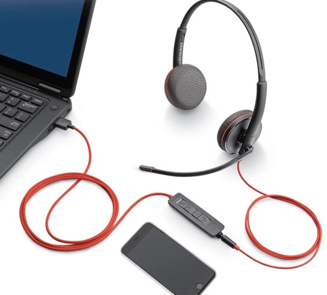 Plantronics headphone - wired w controller, Audio, Headphones ...