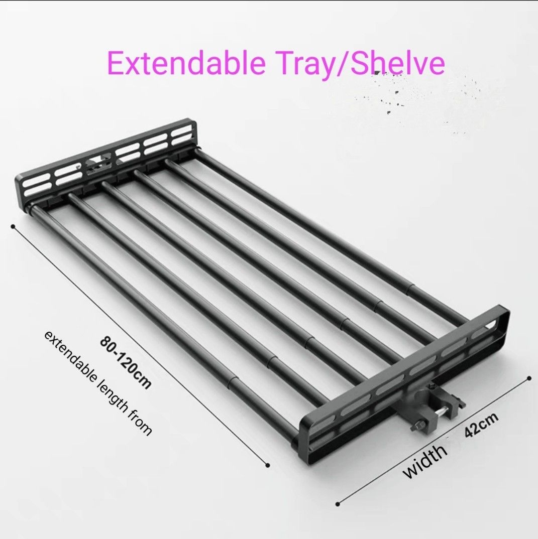 Extendable Trays/Racks (Black) for Pole System, Furniture & Home Living ...