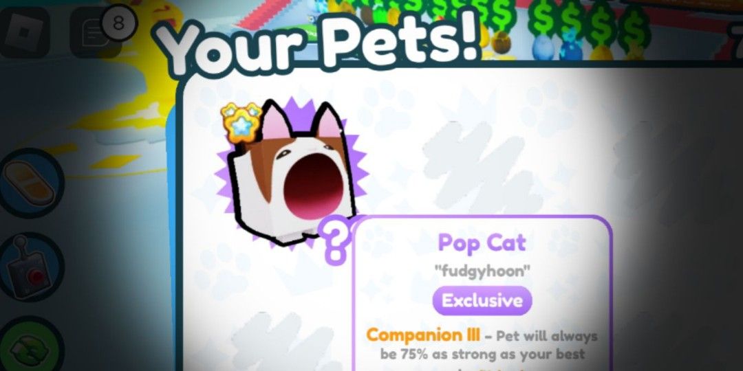 Pop Cat Exclusive NOT Transfered in Pet Simulator X PSX PS99, Video ...
