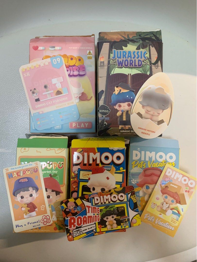 popmart clearance (dimoo cat paradise vivacity, jurassic world egg ...